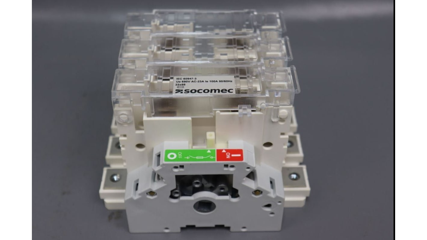 36153010 | Socomec Fused Isolator Switch, 3 Pole, 100A Max Current ...