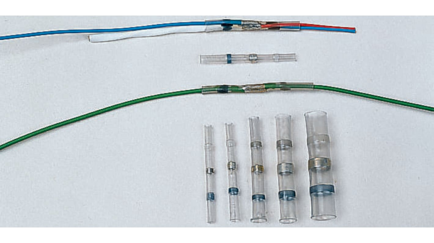 CWT-3806W1 | TE Connectivity Transparent Polyolefin Solder Sleeve 42mm Length 2.8 → 6mm Cable ...