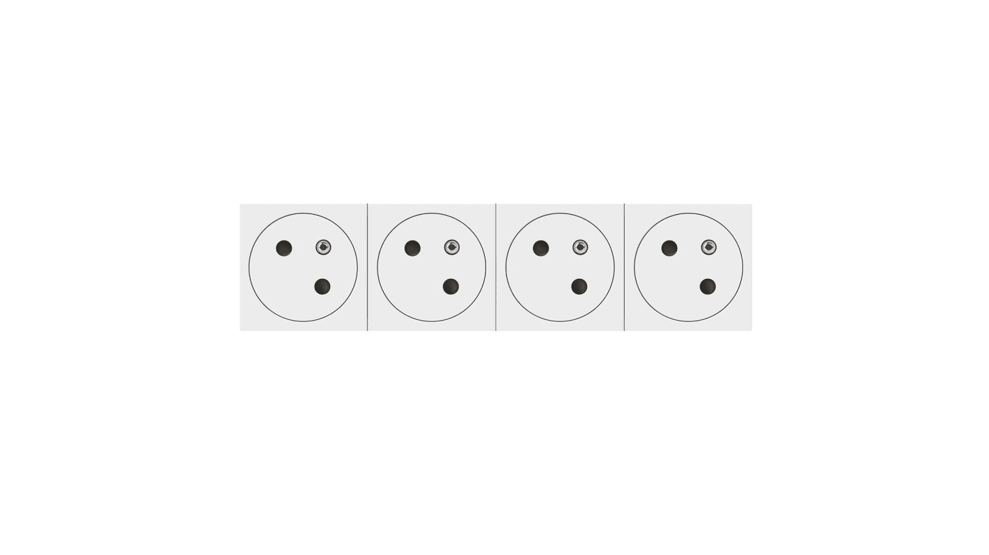 077144L | Legrand White 4 Gang Plug Socket, 16A, Indoor Use | RS