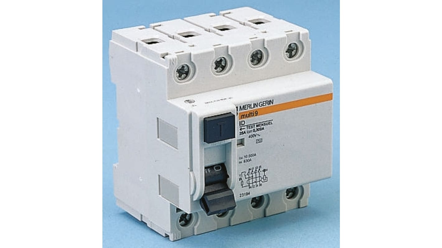 23201 | Merlin Gerin FI-Schutzschalter, 4-polig, 63A, 30mA Typ AC 400V | RS
