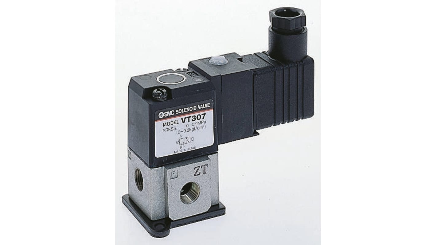EVT307-4DO-01F | SMC 3/2 Pneumatic Control Valve - Spring/Solenoid G 1/8 VT307 Series 220V ac | RS