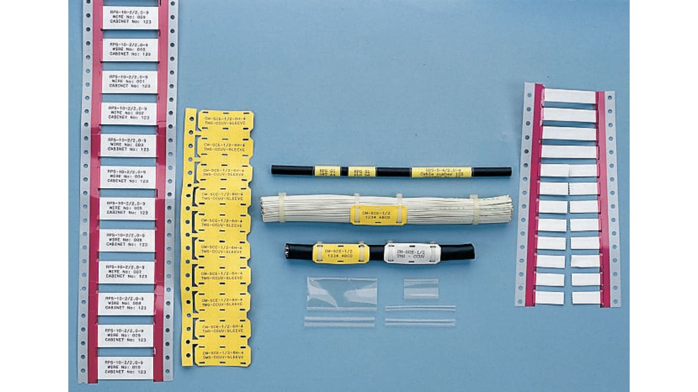 TMS-CCUV-SLEEVE-4 | TE Connectivity TMS-CCUV Yellow Heatshrink Labels | RS