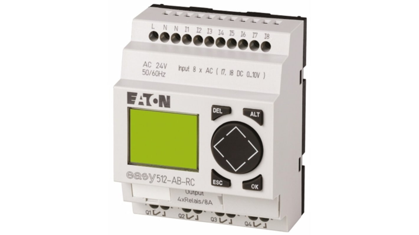 EASY512-AB-RC | Eaton EASY Logic Module, 24 V ac Relay, 8 x Input, 4 x ...