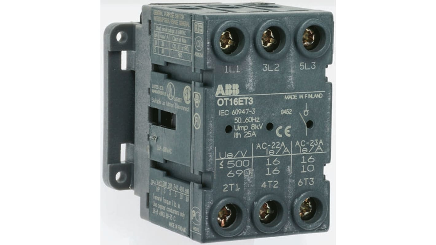 OT63ET3 | ABB 3 Pole Isolator Switch - 80A Maximum Current, 37kW Power ...