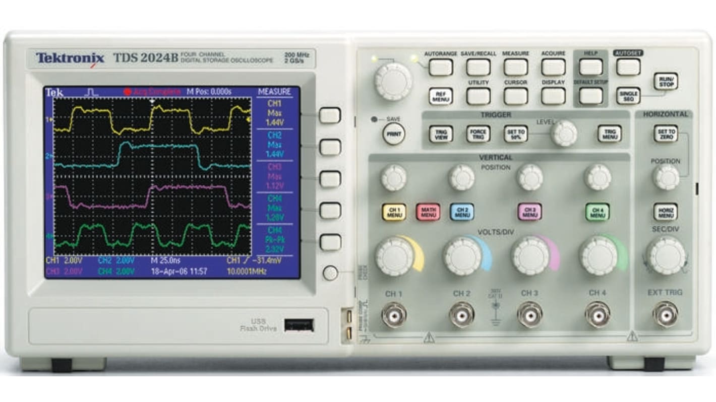 Osciloscopio digital Almacenamiento digital Tektronix TDS2012B, 100MHZ, interfaz RS232 | RS