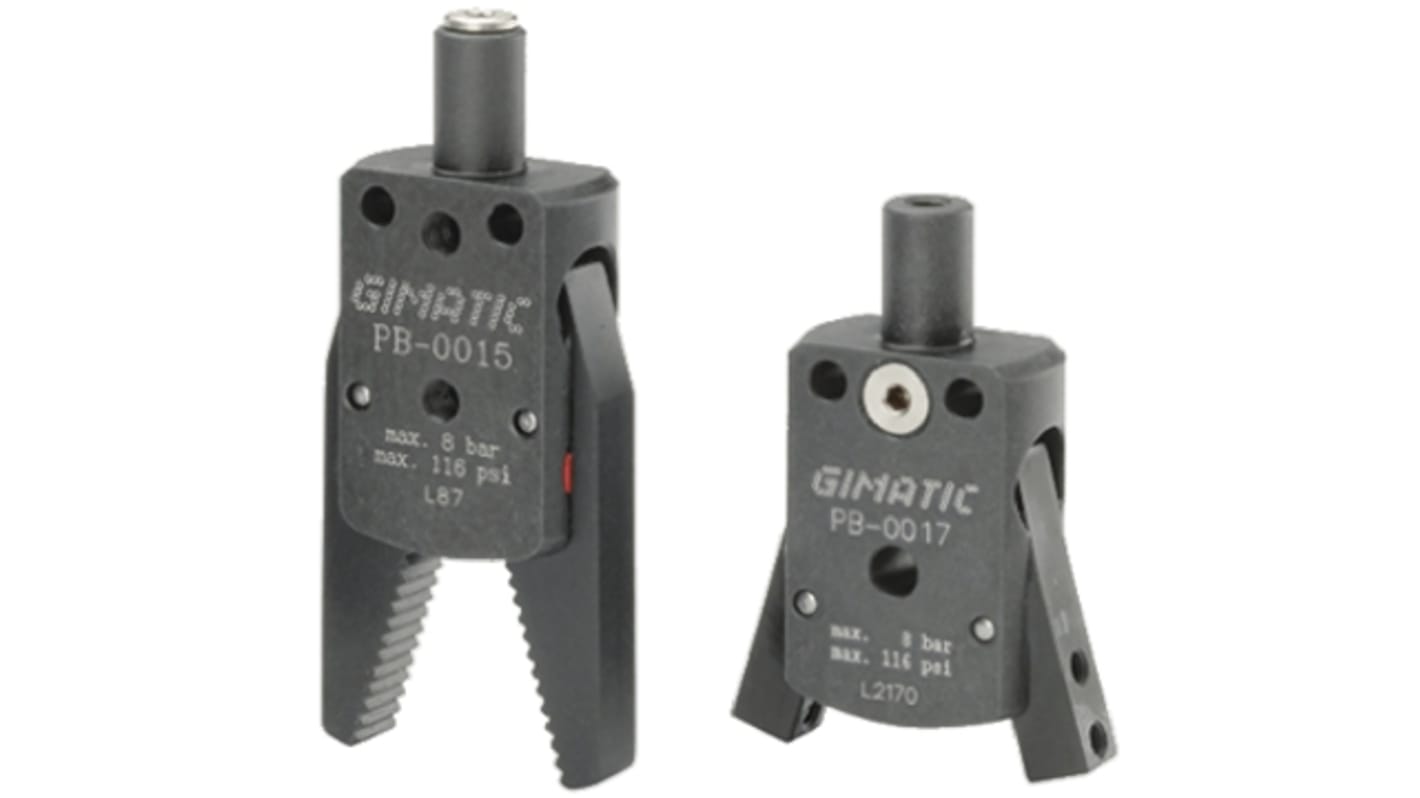 GIMATIC 2 Finger Double Action Pneumatic Gripper, PB-0015, Angle ...