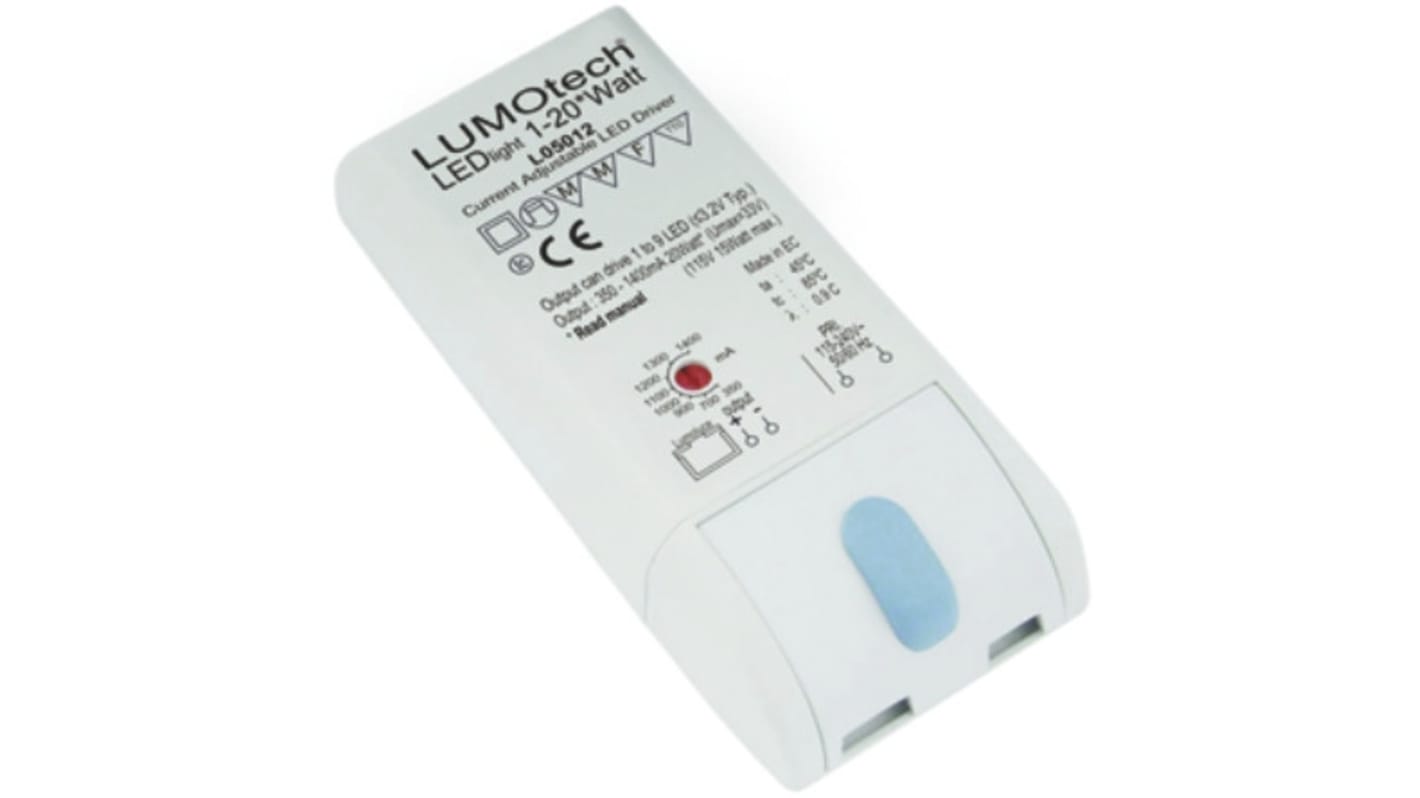 L05012 | Lumotech LED Driver, 3 → 33V Output, 20W Output, 0.35 → 1.4A ...