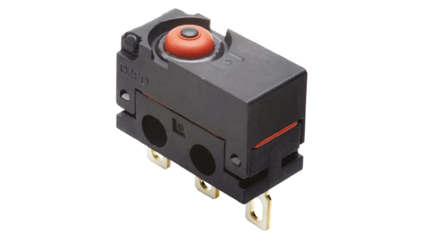 D2FD-2L0-1H | Omron Pin Plunger Micro Switch, Solder Lug Terminal, 2 A ...