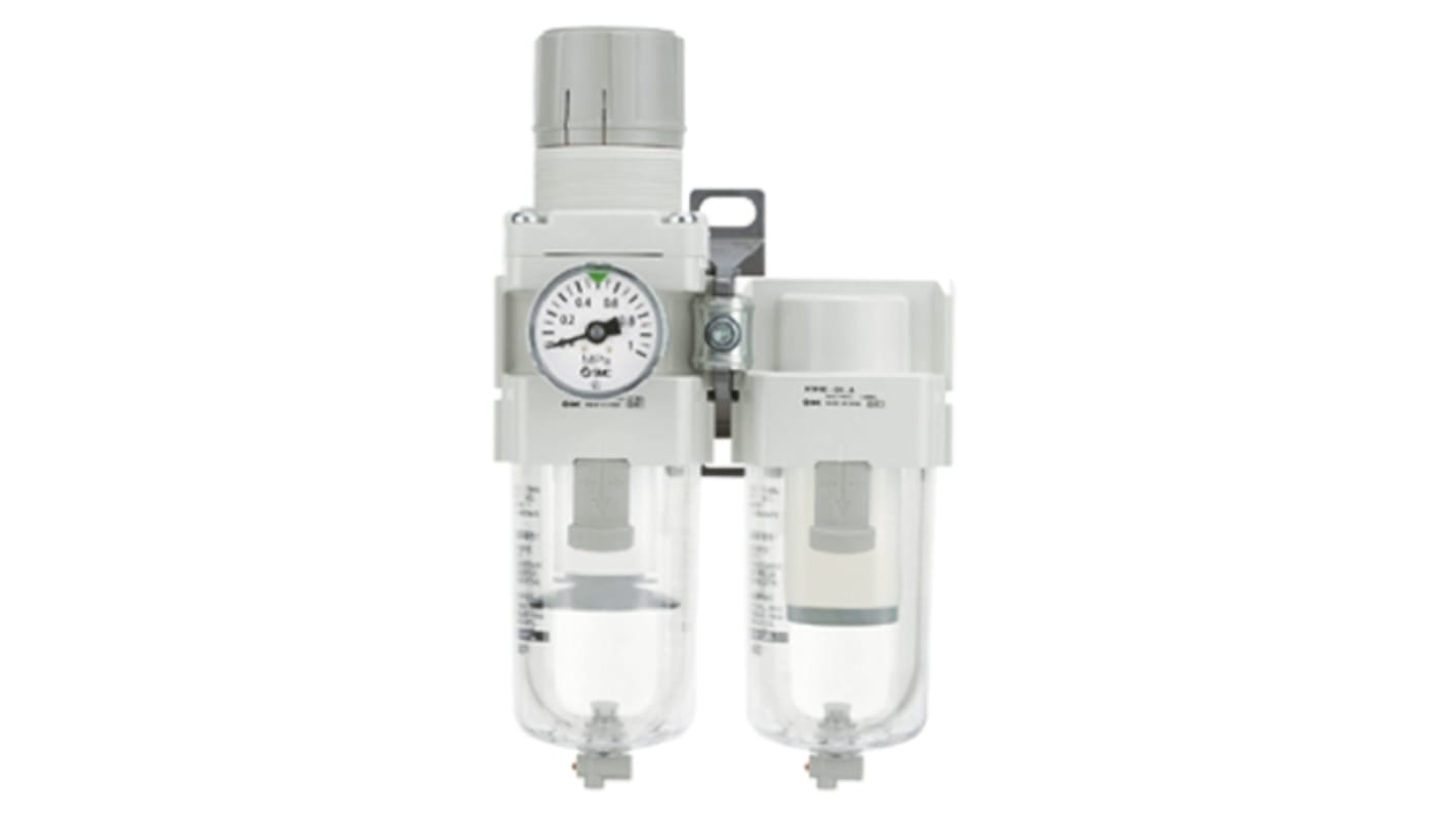 AC40B-03-T-A | SMC AC Filter Regulator, 5μm, Rc 3/8, Manual | RS