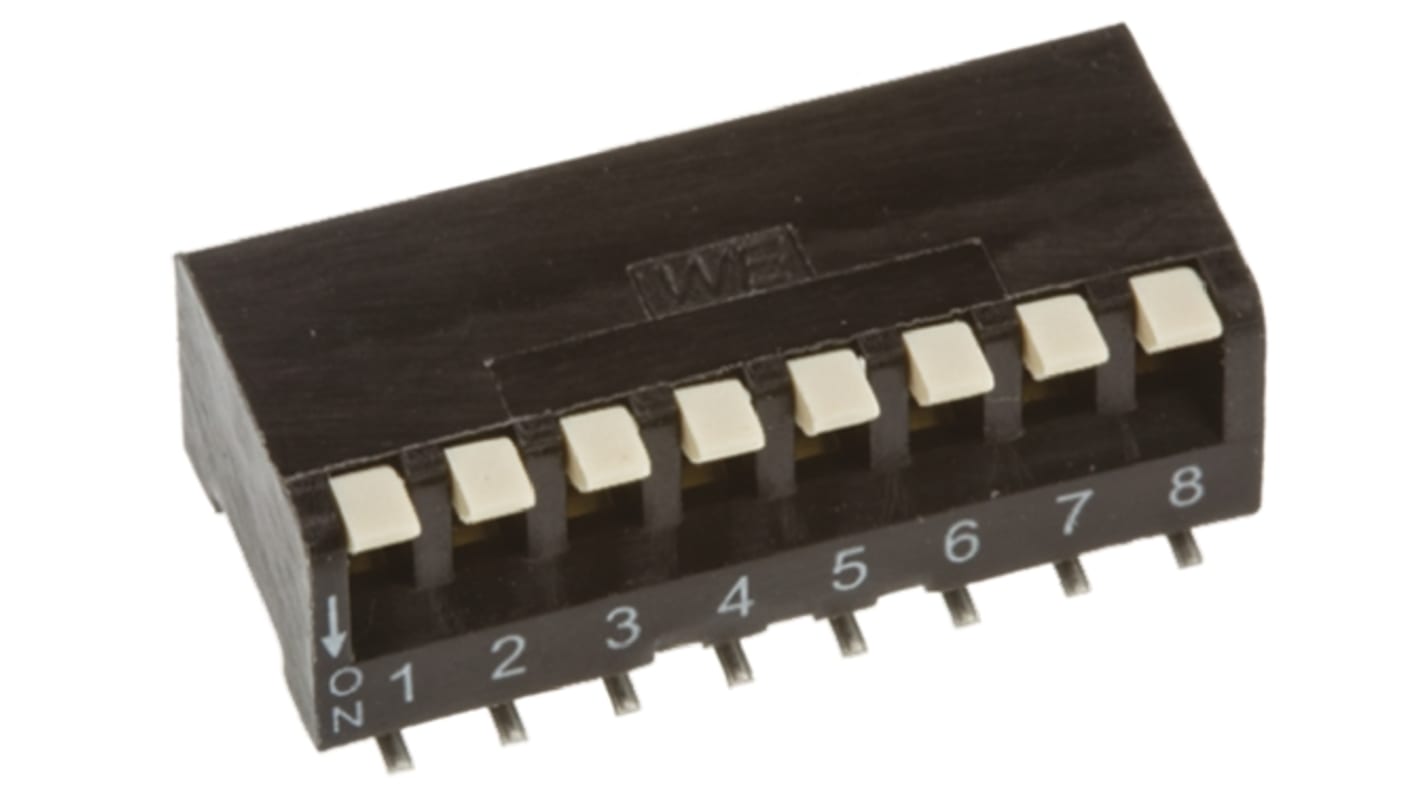 418311170808 | Commutateur DIP, DIP, 8 voies , 25 mA @ 24 V c.c., montage CMS | RS