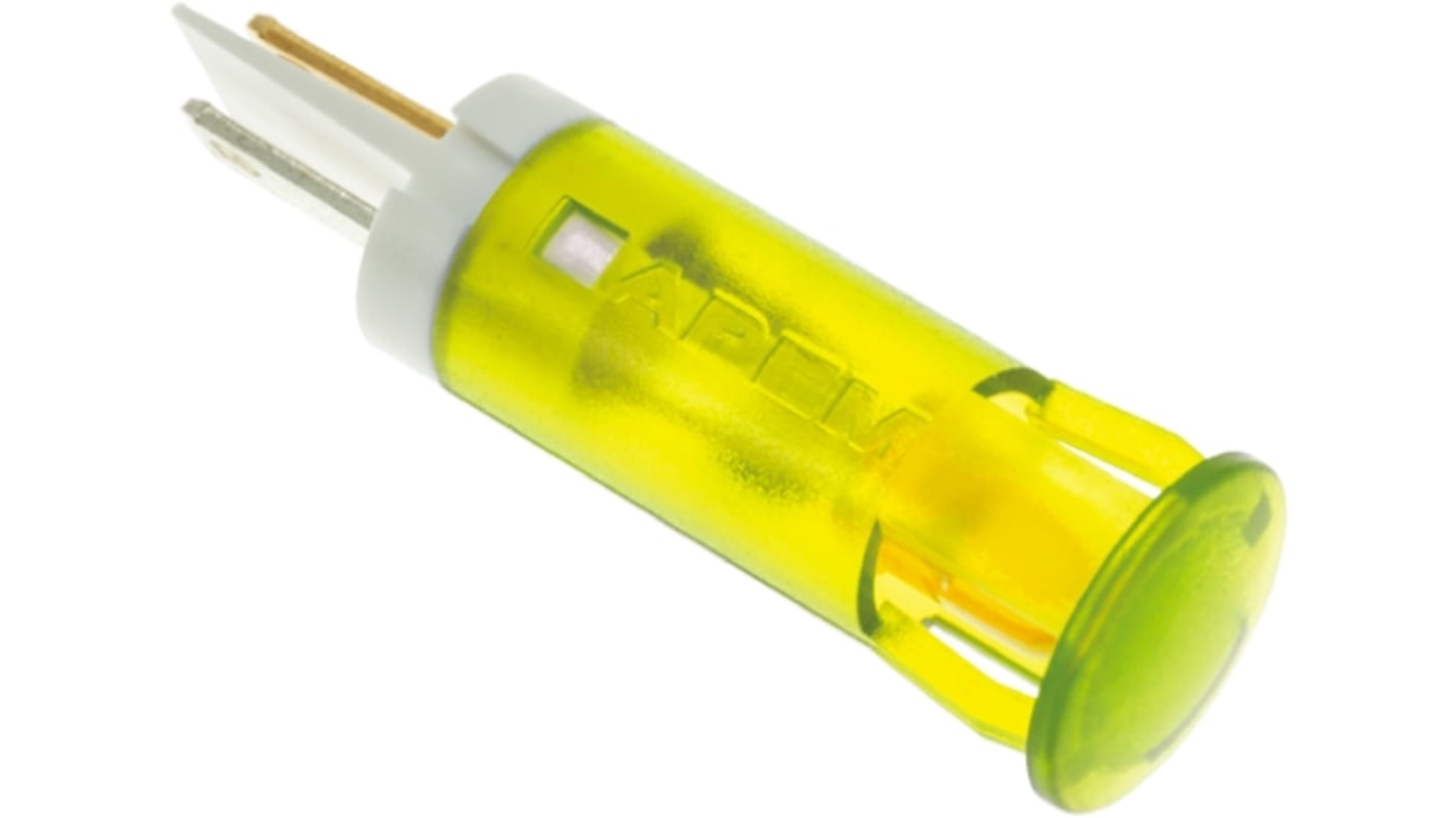 QS103XXY12 | Voyant LED lumineux Jaune APEM, dia. 10mm, 12V c.c. | RS
