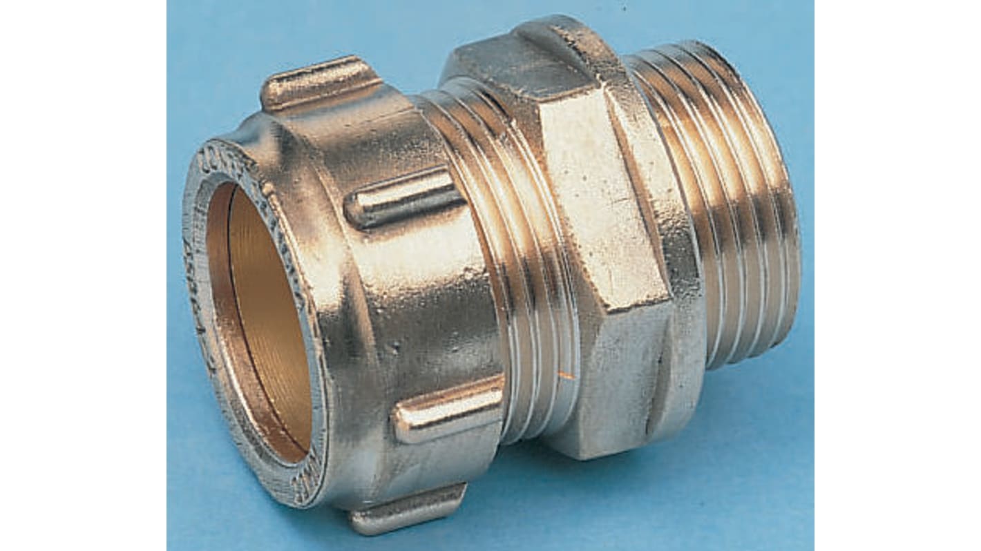 RS PRO Brass Pipe Fitting, Straight Compression Coupler, Male 1/2in ...