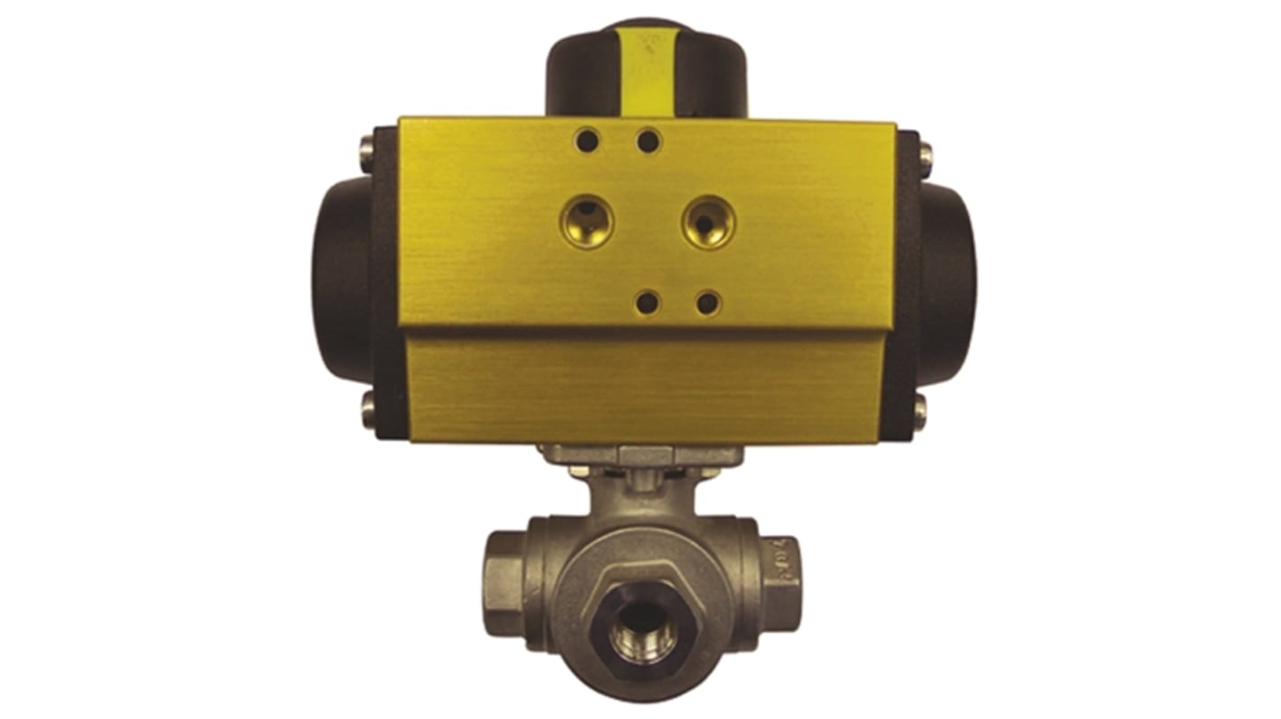 RS PRO 3 port Double Acting Actuator Valve, 3/4in Pipe Size, 1000 psi | RS
