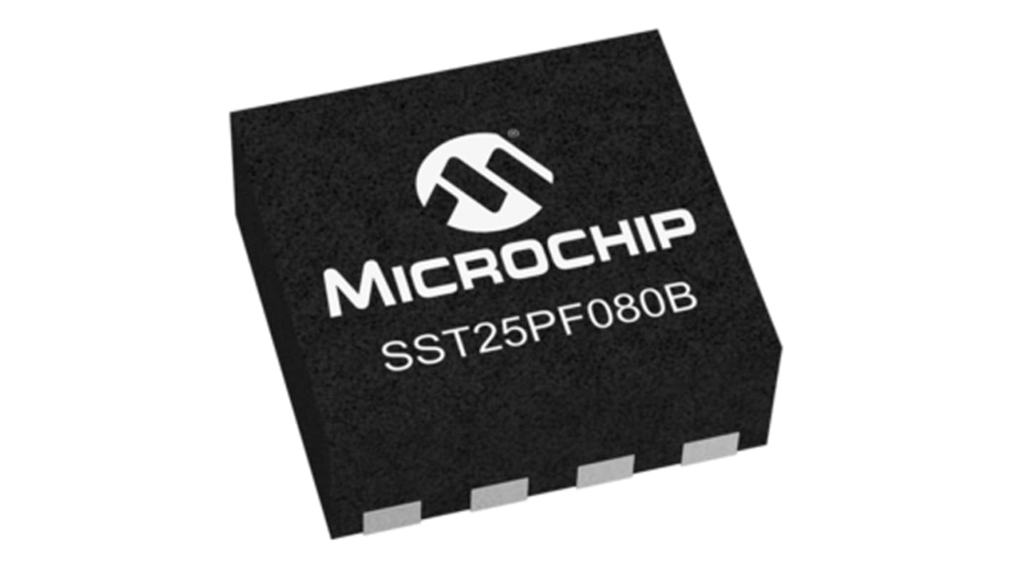 Microchip 8mbit Spi Flash Memory 8 Pin Tdfn Sst25pf080b 80 4c Qae Rs