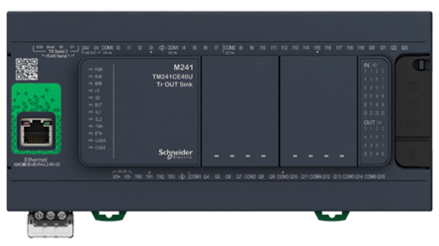 TM241CE40R | Schneider Electric Modicon M241 PLC CPU - 24 Inputs, 16 ...