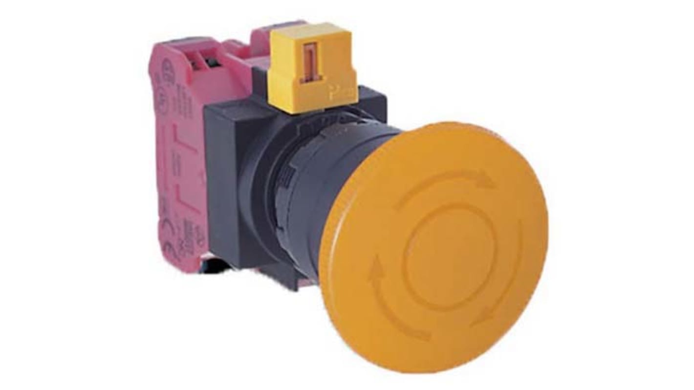 HW1B-Y2F11-Y | Idec HW Series Yellow Emergency Stop Push Button, 1NC ...