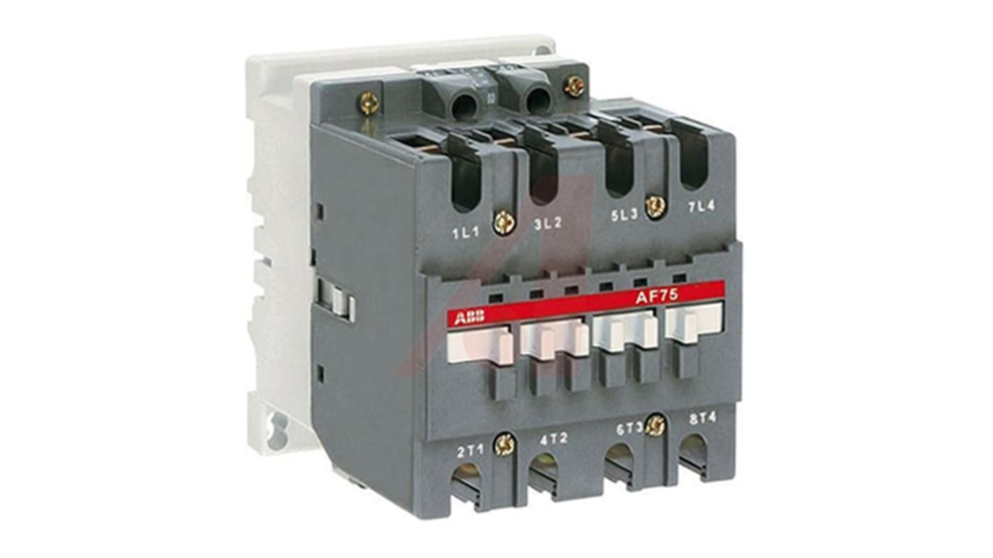 ABB AF75-30-11-72 AF Contactor, 20 → 60 V dc Coil, 3 Pole, 105 A, 20 hp @ 240 V dc, 75 hp @ 550 ...