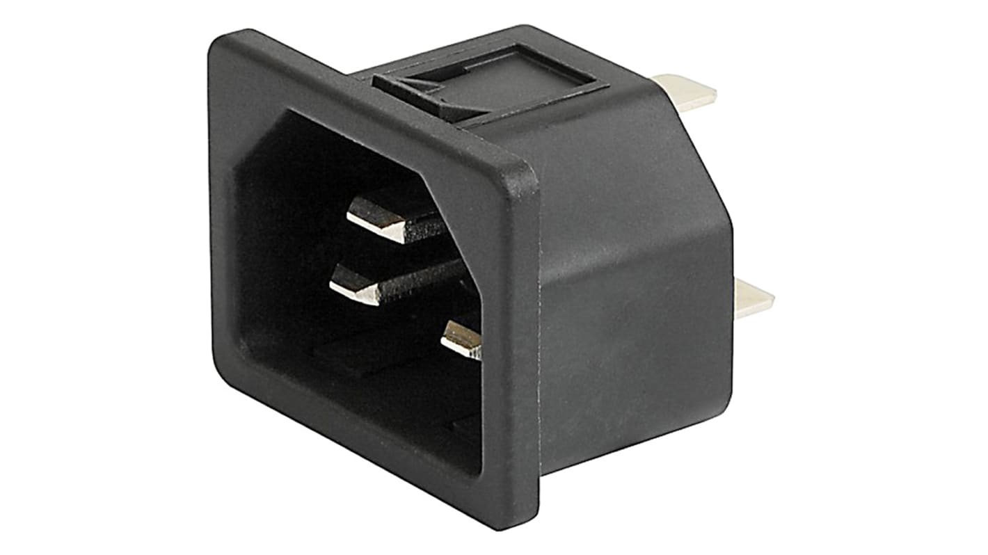 6173.0021 | Schurter C22 Snap-In IEC Connector Male, 16A, 250 V | RS