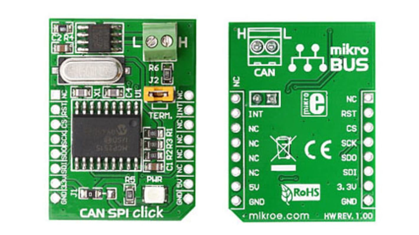 MikroElektronika 通信 / ワイヤレス開発ツール, CAN SPI click 3.3 Vボード, MIKROE-986 | RS