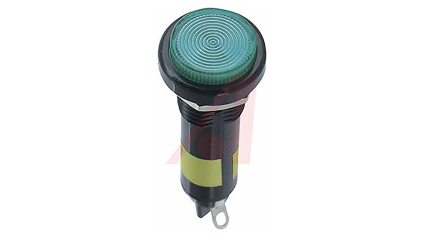 610-3232-120F | Dialight Green Panel LED, 6V dc, 10.3mm Mounting Hole ...