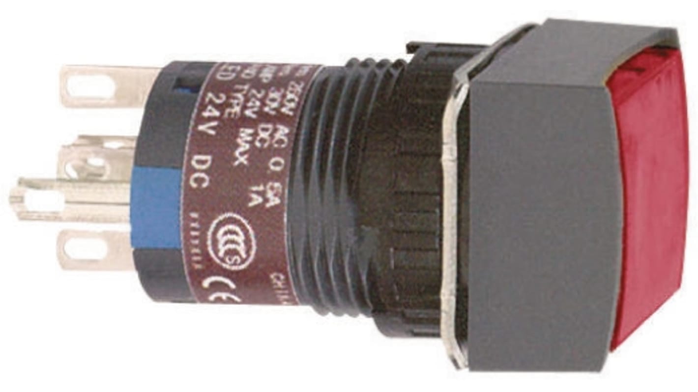 XB6ECF6J2P | Schneider Electric Push Button, Panel Mount, DPDT-2NO/2NC, 16mm Cutout, IP65 | RS