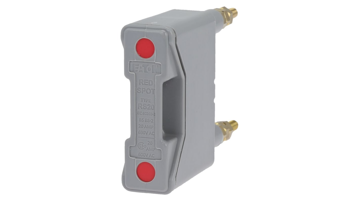 RS20P-GGY | Portafusibles para montaje en carril Eaton 20A 1P Polos 460 ...
