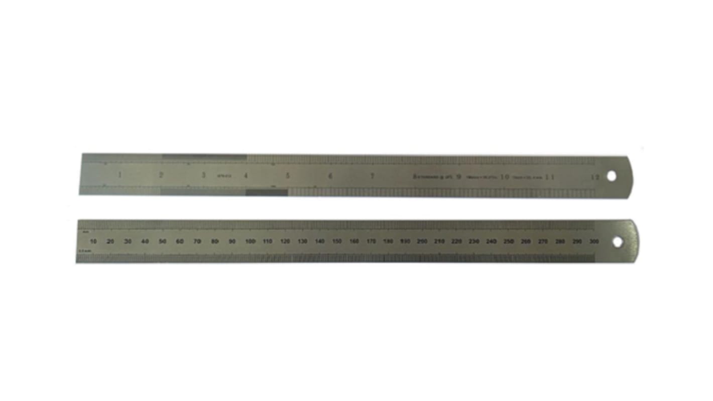 RS PRO 300mm Steel Imperial, Metric Ruler | RS