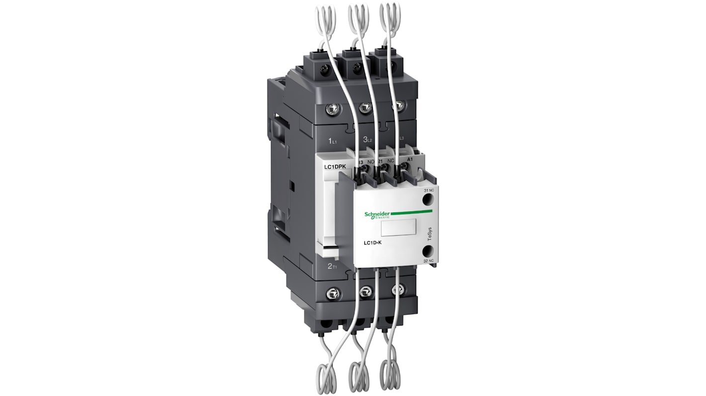 LC1DPKU7 | TeSys LC1D Contactor, 3 Pole, 1 NO + 1 NC | RS