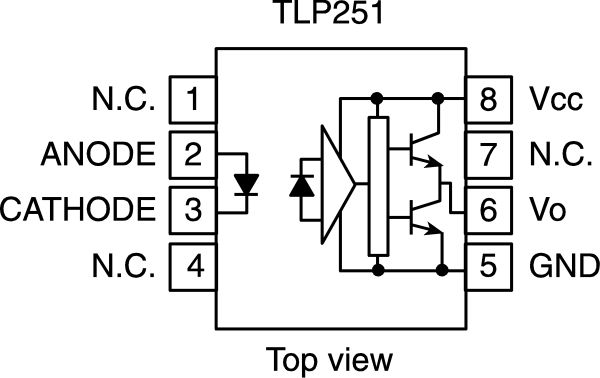 Toshiba, TLP251(F) DC Input Buffer, Totem-Pole Output Optocoupler, Through Hole, 8-Pin PDIP - RS ...