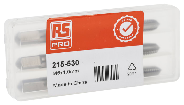 RS PRO | RS PRO Tap Set, M6 Thread, 1mm Pitch, Metric Standard, Hand ...