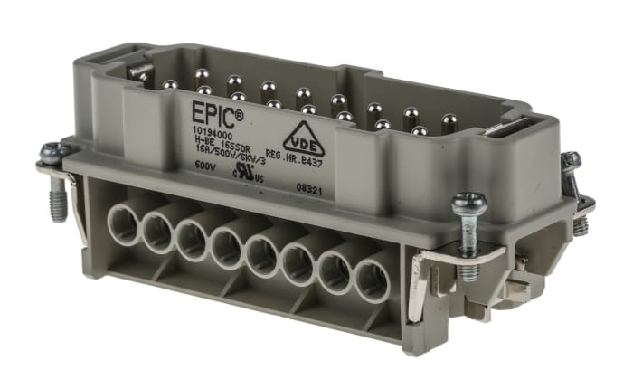 10194000 EPIC | Conector de potencia EPIC H-BE Macho de 16 vías, 600 V ...