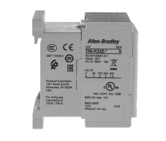 700-K22Z-DJ Allen Bradley | Allen Bradley 700 Series 700K Contactor, 24 ...