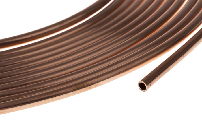 RS PRO | RS PRO 112 bar 10m Long Copper Pipe, 6mm Outer Diam. Copper ...