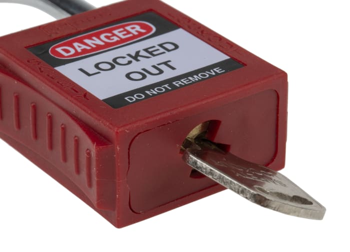 RS PRO | RS PRO Red 1-Lock Nylon, Steel Safety Lockout, 6.35mm Shackle ...