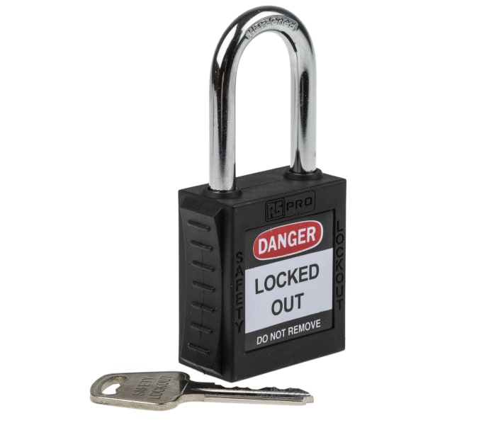 RS PRO | RS PRO Black 1-Lock Nylon, Steel Safety Lockout, 6.35mm ...