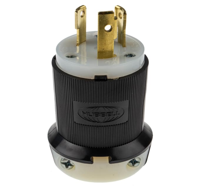 HBL2621 Hubbell | Hubbell USA Mains Plug, 30A Black, Cable Mount Nylon ...