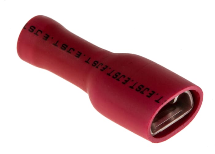 FLVDDF1.25-250A S LF JST | JST FLVDDF Red Insulated Female Spade Connector, Receptacle, 6.35 x 0 ...