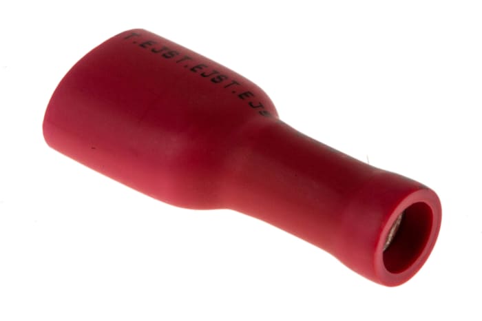 FLVDDF1.25-250A S LF JST | JST FLVDDF Red Insulated Female Spade Connector, Receptacle, 6.35 x 0 ...