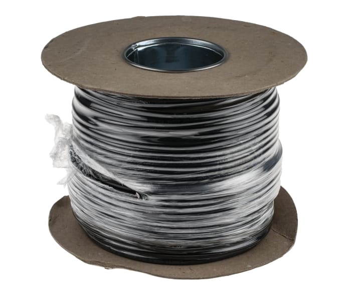 RS PRO | RS PRO 2 Core Power Cable, 0.75 mm², 100m, Black PVC Sheath ...