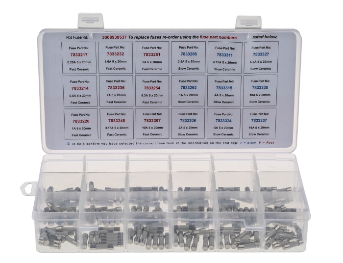 RS PRO | RS PRO F, T Fuse Kit | 893-8537 | RS