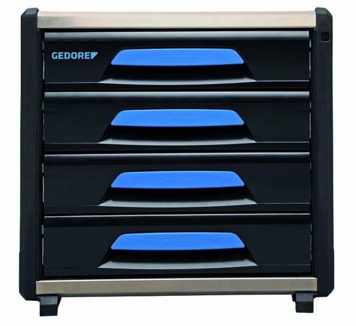 2954311 Gedore | Gedore 4 Drawer Aluminium and Plastic Tool Box 505 mm ...