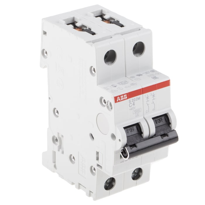 2CDS272001R0044 S202M-C4 ABB | ABB System Pro M Compact S200M MCB, 2P, 4A Curve C, 440V AC, 125V ...