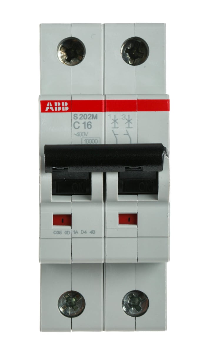 2CDS272001R0164 S202M-C16 ABB | ABB System Pro M Compact S200M MCB, 2P, 16A Curve C, 440V AC ...