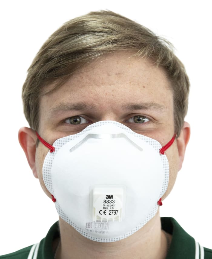 3M 8833 3M | Mascarillas desechables FFP3 3M 8833, serie 8300, con ...