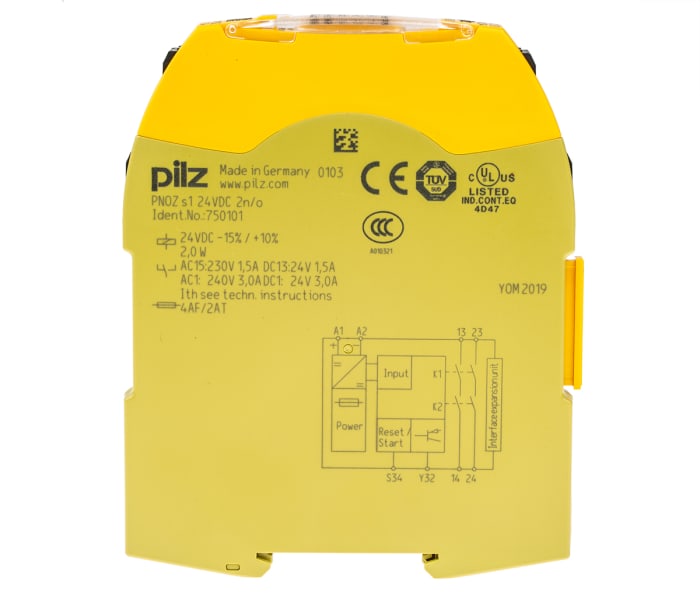 750101 Pilz | Pilz PNOZsigma PNOZ s1 Safety Relay 24V dc, Single ...