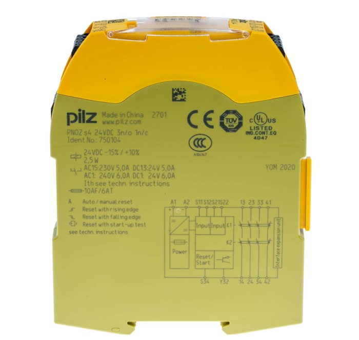 750104 Pilz | Pilz PNOZsigma PNOZ s4 Emergency Stop Safety Relay, 24V ...
