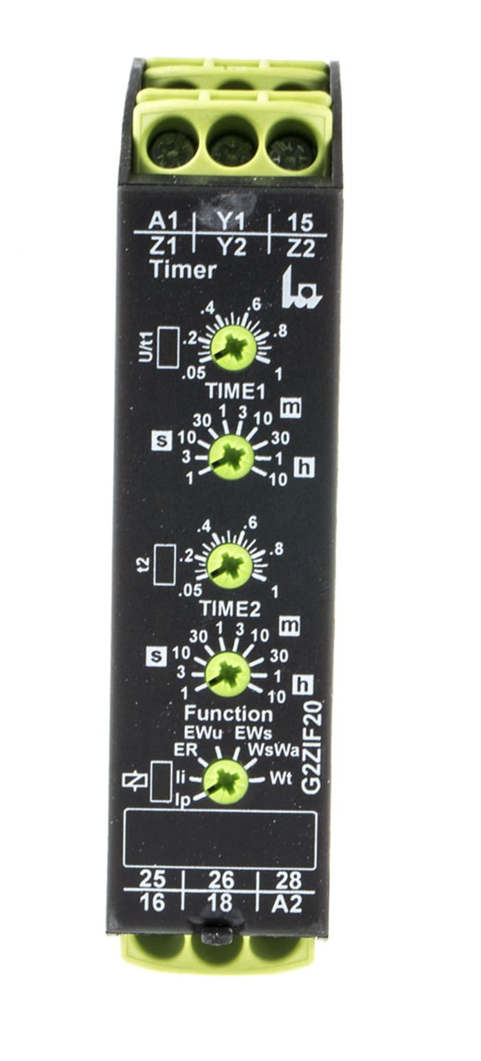 G2ZIF20 24-240V AC/DC Tele | Tele DPDT Multi Function Timer Relay, 24 → ...
