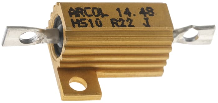HS10 R22 J Arcol | Arcol, 220mΩ 10W Wire Wound Chassis Mount Resistor ...