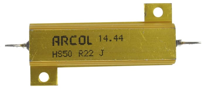 HS50 R22 J Arcol | Arcol, 220mΩ 50W Wire Wound Chassis Mount Resistor ...