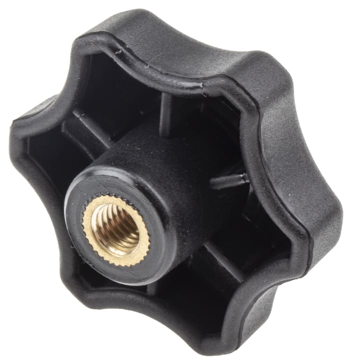 RS PRO | RS PRO Black Multiple Lobes Clamping Knob, M8, Threaded ...